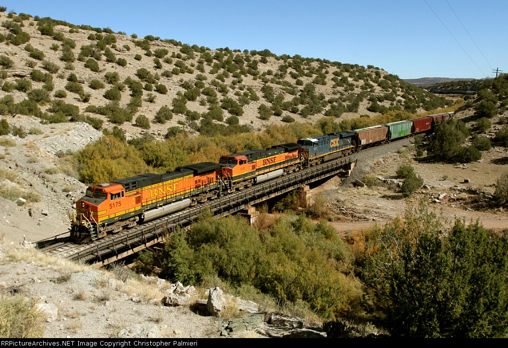 BNSF 5175, BNSF 1026, and CSXT 5357